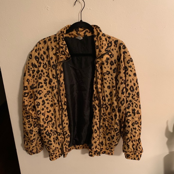 Jackets & Coats | Vintage Cheetah Bomber | Poshmark
